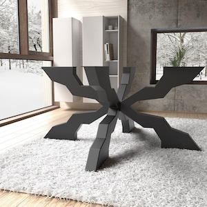 Round Metal Table Base. Premium Handmade Furniture Steel Table Base ...