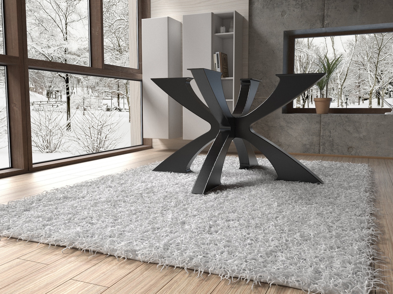 Unique Spider X Shape Metal Table Base for Heavy Round Tables. Premium ...