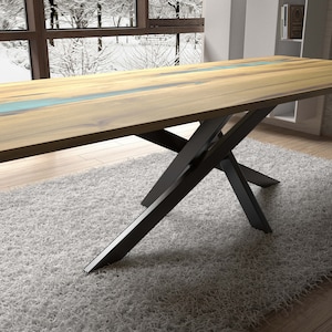 Modern Crossed Steel Spider Shape Metal Table Base for Marble, Glass ...