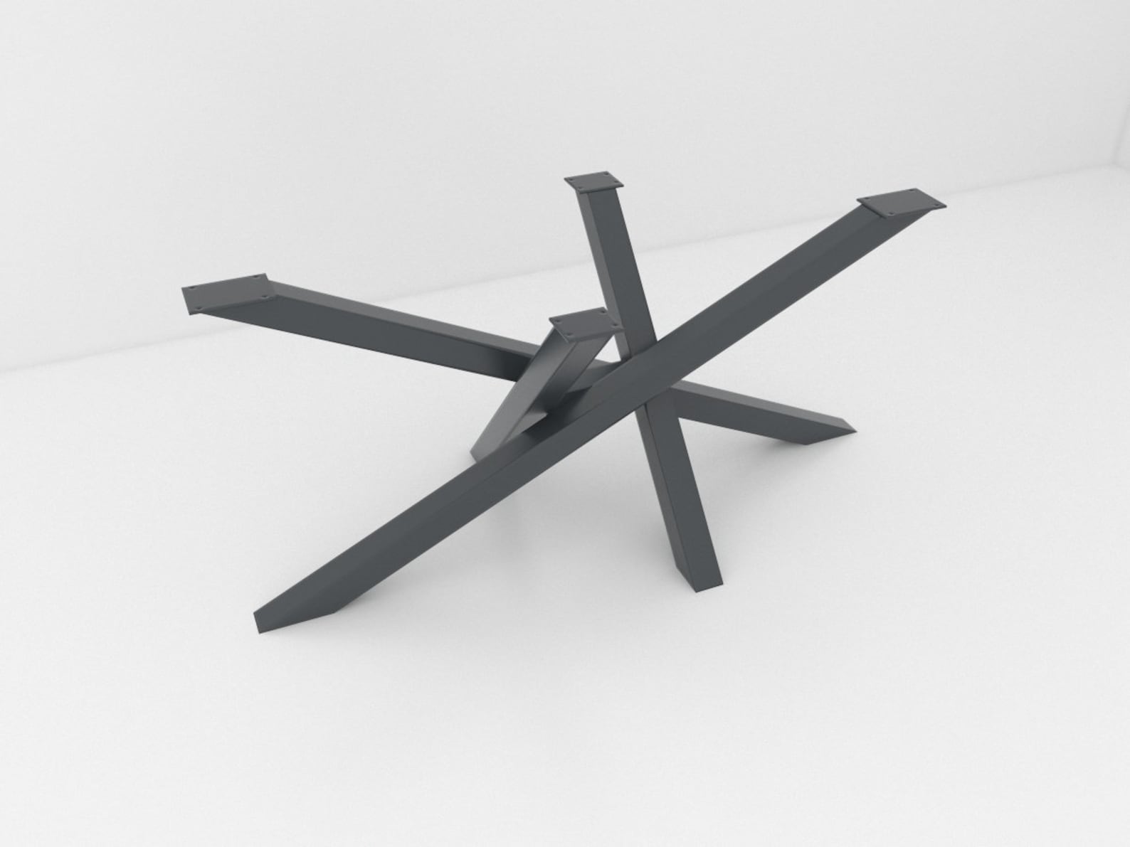 Dining Table Base for Your Unique Project. Crossed Steel Profiles Model ...
