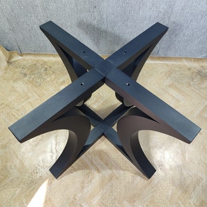 Dining Table Round Base. Hourglass Modern Metal Shape. Steel Base for ...