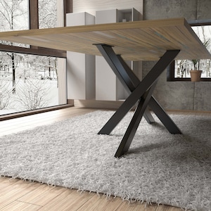 Modern Crossed Steel Spider Shape Metal Table Base for Marble, Glass ...