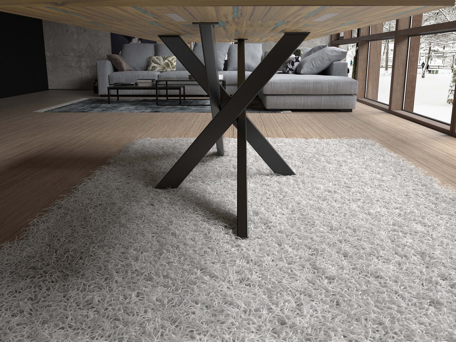 Modern Crossed Steel Spider Shape Metal Table Base for Marble - Etsy