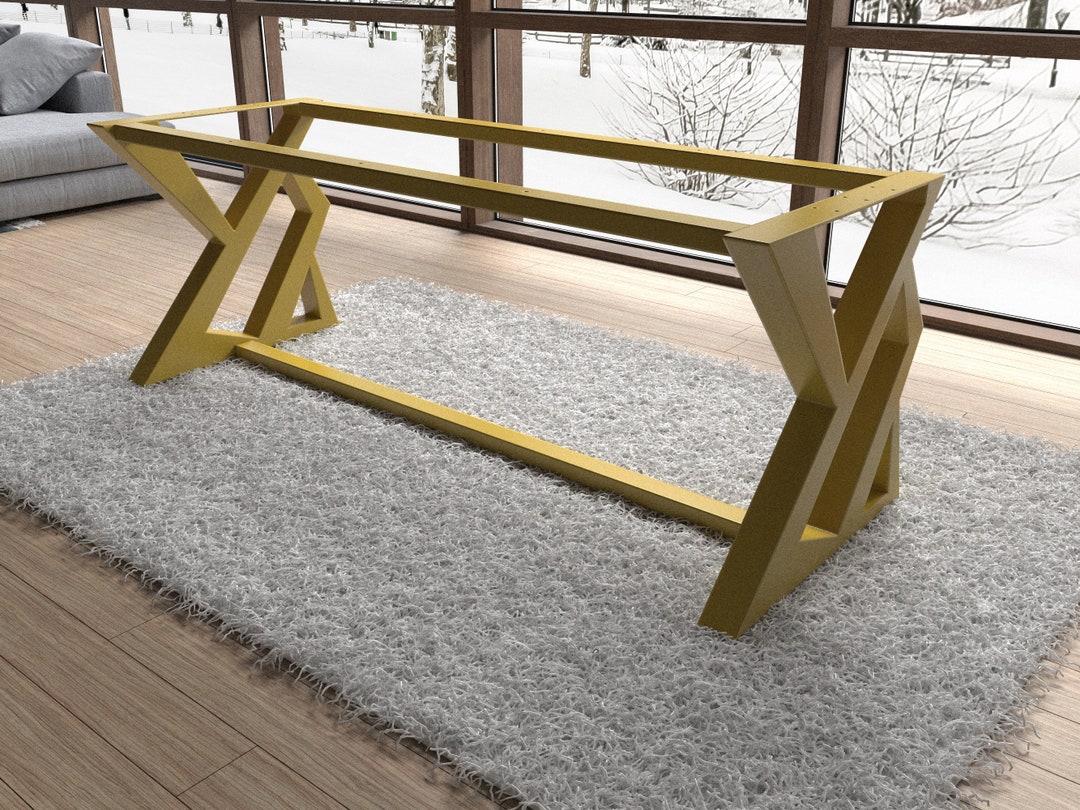 Steel Table Base Unique Modern Shape for Rustic or Industrial Home Deco ...