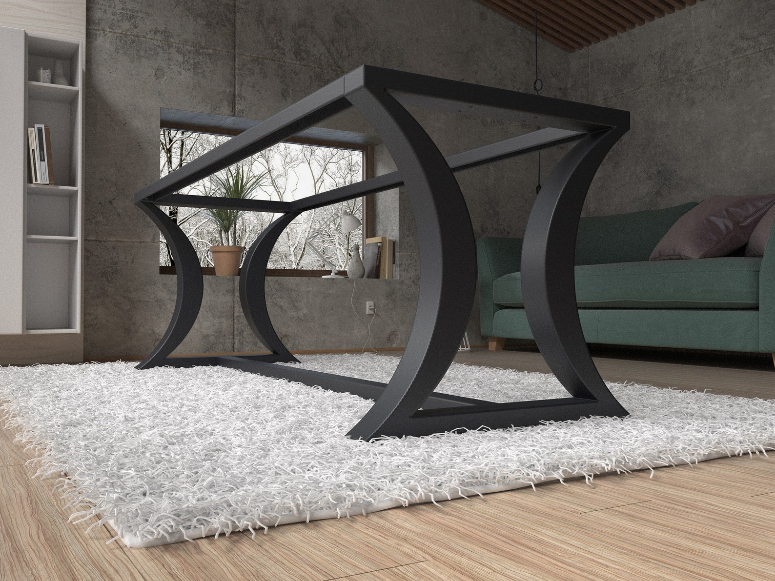 Handmade Steel Table Base Designer Edition. Great Fit With Modern or ...