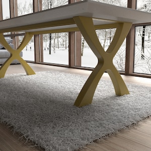 Steel Table Base Designer X Shape. Handmade Furniture Legs With Premium ...