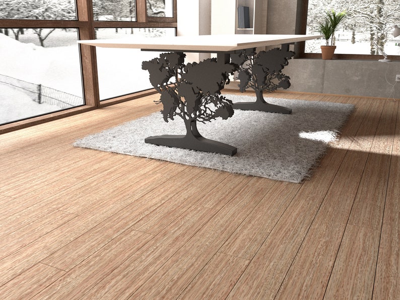 Dining Table Legs With Unique World Map - Tree Design. Premium Quality ...
