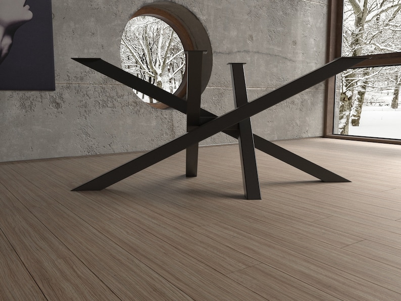 Dining Table Base for Your Unique Project. Crossed Steel | Etsy