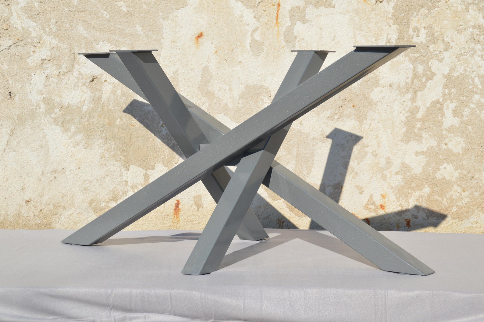 Modern-industrial Style Crossed Steel Profiles Dining Table - Etsy