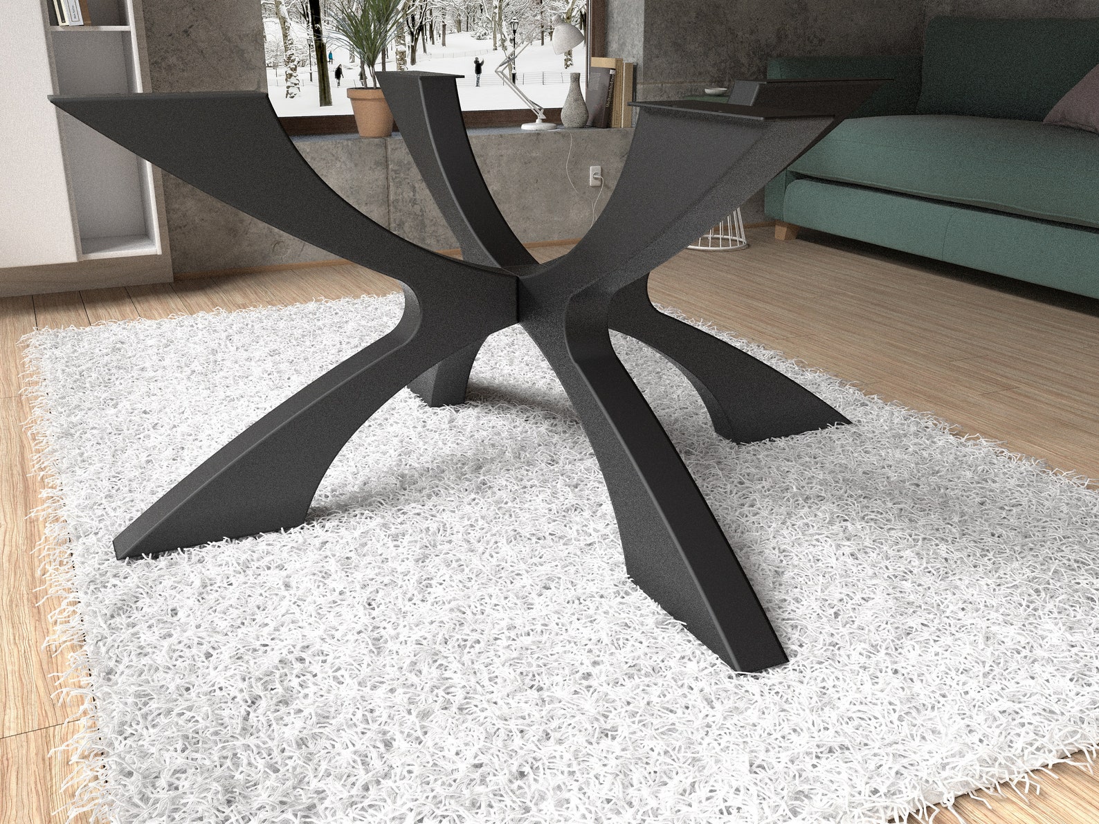 Round Spider X Shape Metal Table Base for Heavy Tables. Metal Base for ...