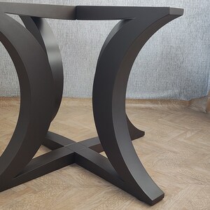 Dining Table Round Base Hourglass Shape in Textured Bronze Premium ...