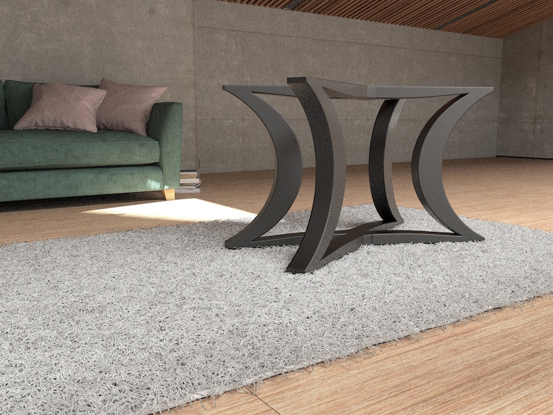 Dining Table Metal Base. Hourglass Unique Shape. Steel Base for Oval or ...