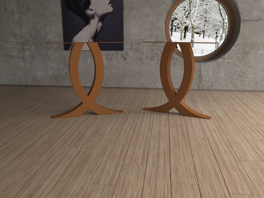 Designer Edition Metal Table Legs With Unique Shape. Modern Rustic or ...