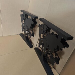 Dining Table Legs With Unique World Map - Tree Design. Premium Quality ...