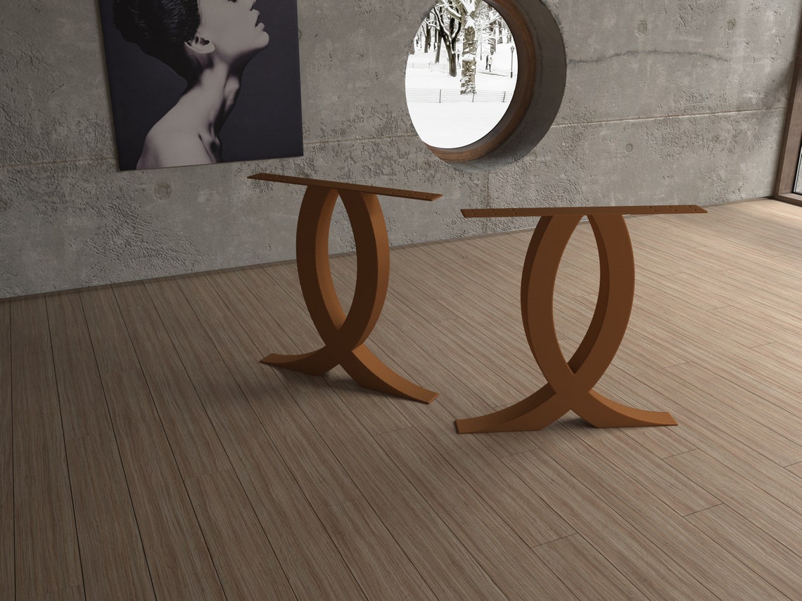 Designer Edition Metal Table Legs With Unique Shape. Modern Rustic or ...