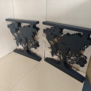 Dining Table Legs With Unique World Map - Tree Design. Premium Quality ...