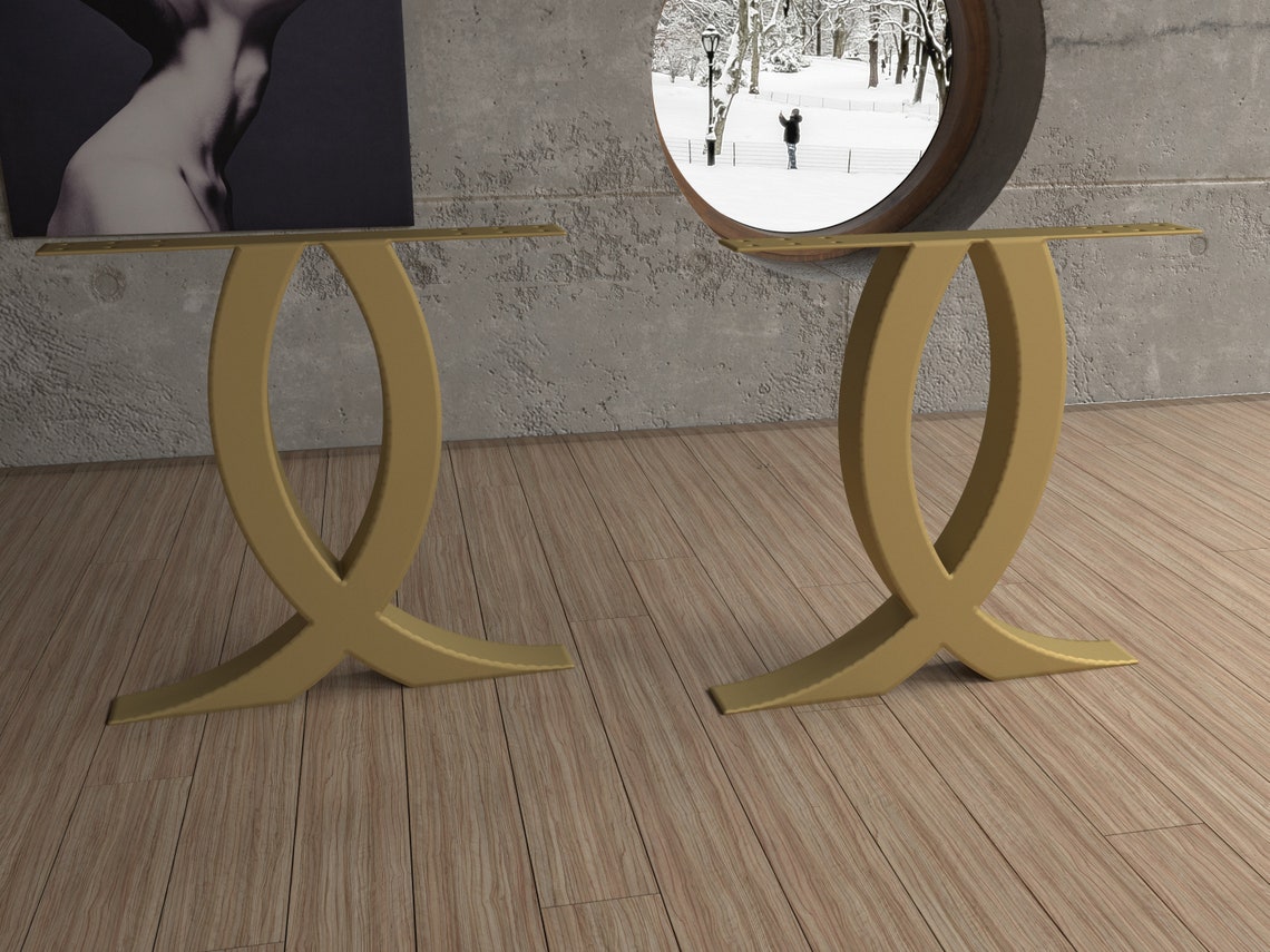 Designer Edition Metal Table Legs With Unique Shape. Modern Rustic or ...