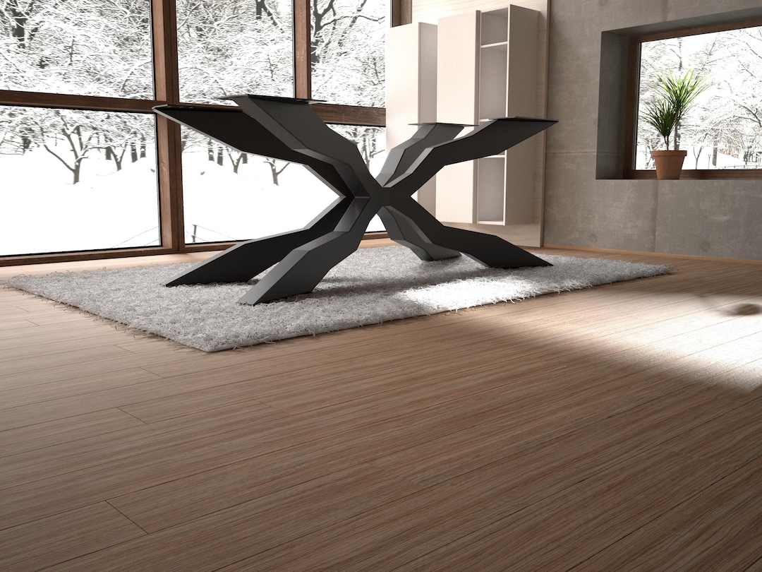 Rustic Geometric Metal Table Legs – Handmade Steel Base for Dining or ...