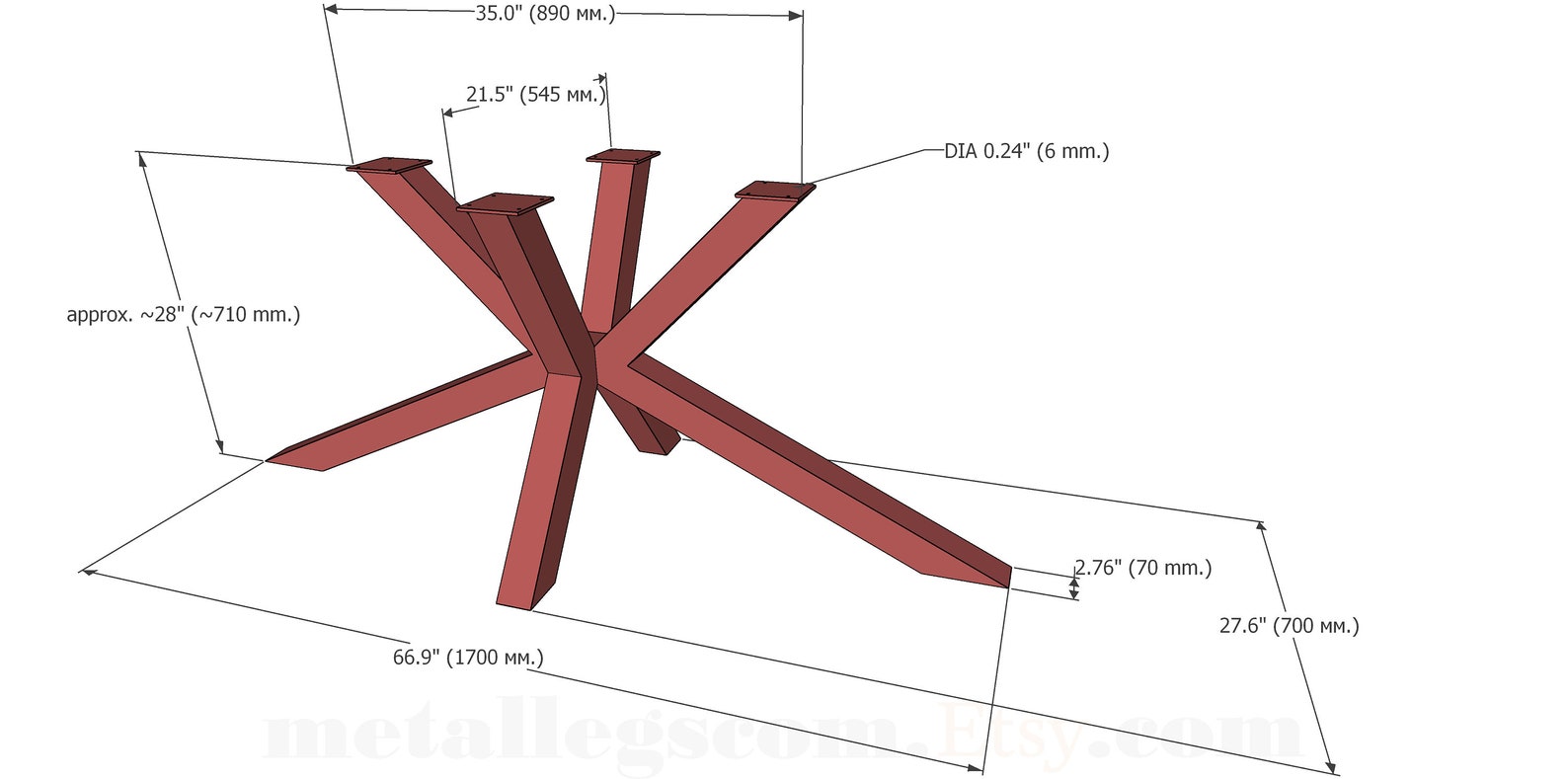Dining Table Base Spider Design for Marble Glass Wood Table | Etsy
