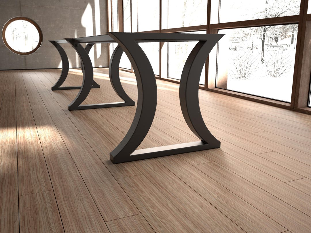 Handmade Heavy-duty Steel Table Base – Modern Style | 3-feet Design for ...