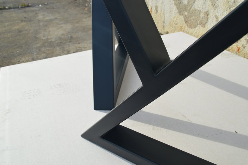 Dining Table Legs. Metal Table Legs Powder Coated in Black FT - Etsy