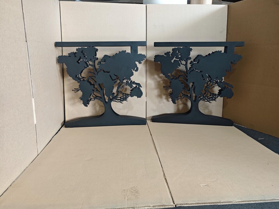 Dining Table Legs With Unique World Map - Tree Design. Premium Quality ...