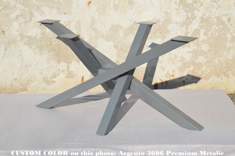 Modern-industrial Style Crossed Steel Profiles Dining Table - Etsy