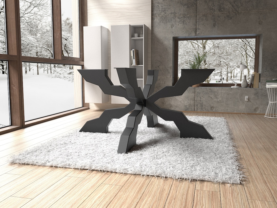 Round Metal Table Base. Premium Handmade Furniture Steel Table Base ...