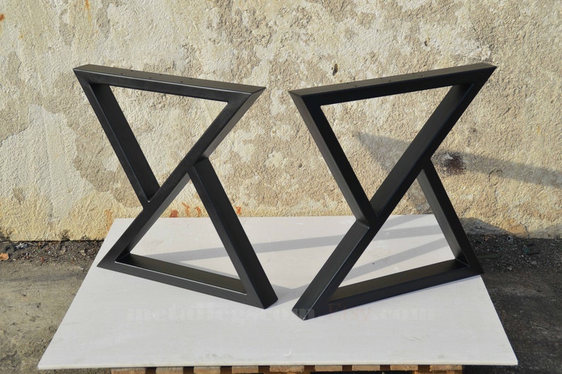 Dining Table Legs. Metal Table Legs Powder Coated in Black FT | Etsy