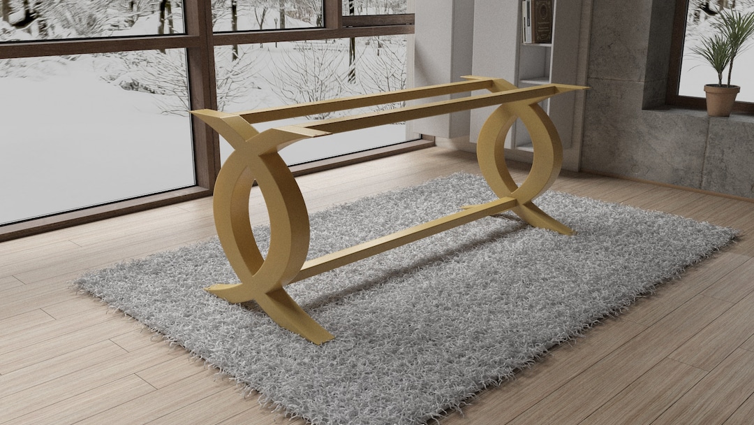 Premium Unique Shape Handmade Steel Table Base. Fit With Modern or ...
