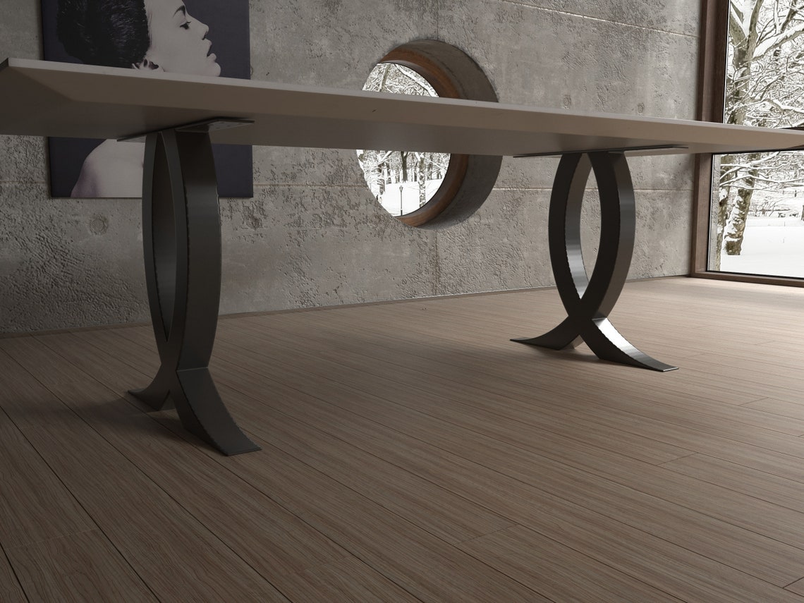 Designer Edition Metal Table Legs With Unique Shape. Modern Rustic or ...