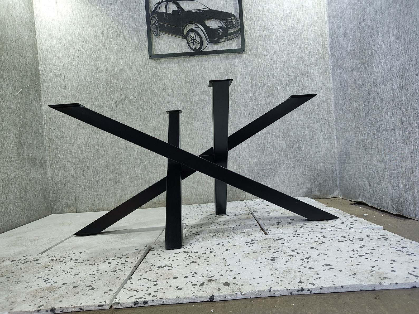 Modern Style Crossed Steel Profiles Dining Table Base for Your Unique ...