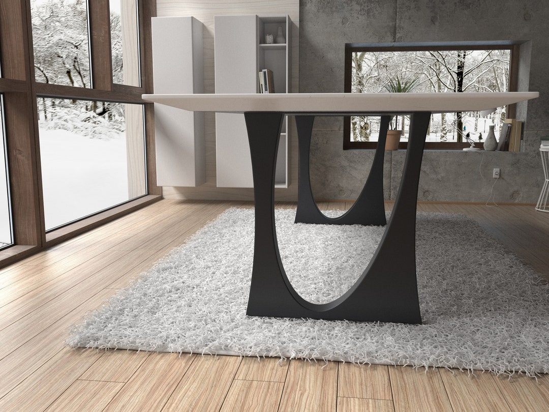Table Legs Metal, Unique Model 28" X 24 " In. Non Symmetrical Shape ...