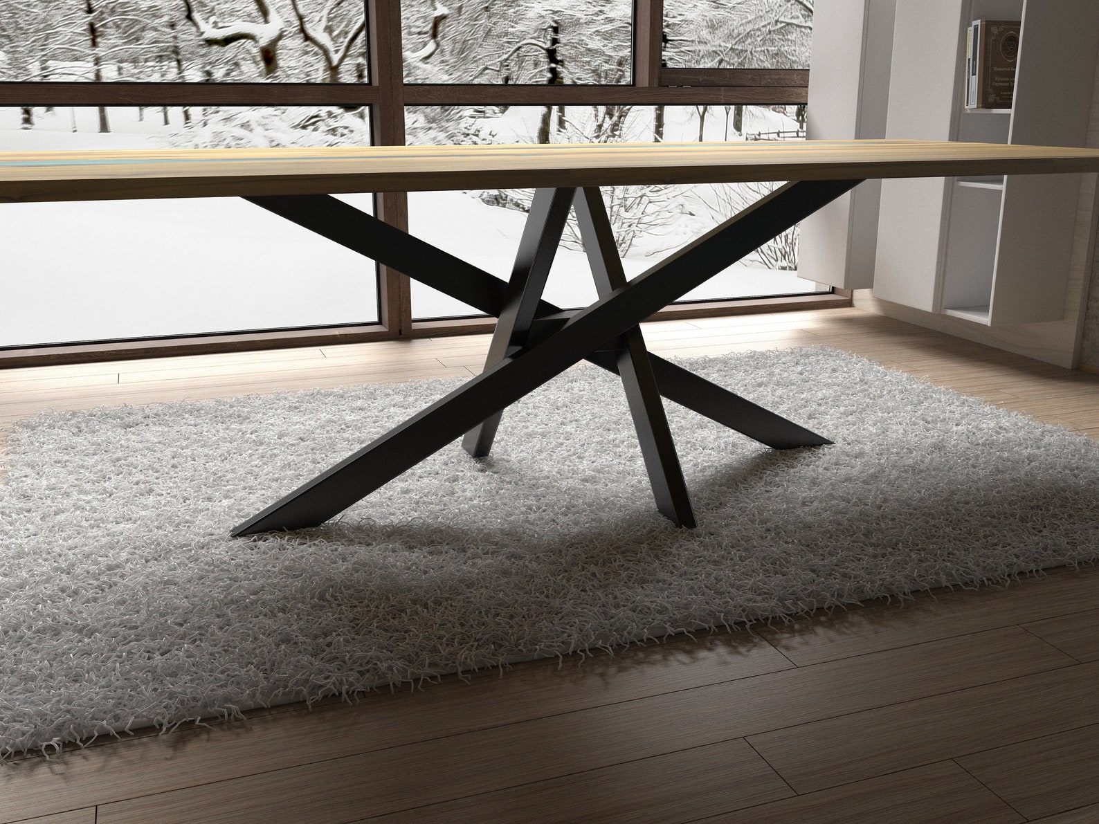 Modern Crossed Steel Spider Shape Metal Table Base for Marble | Etsy