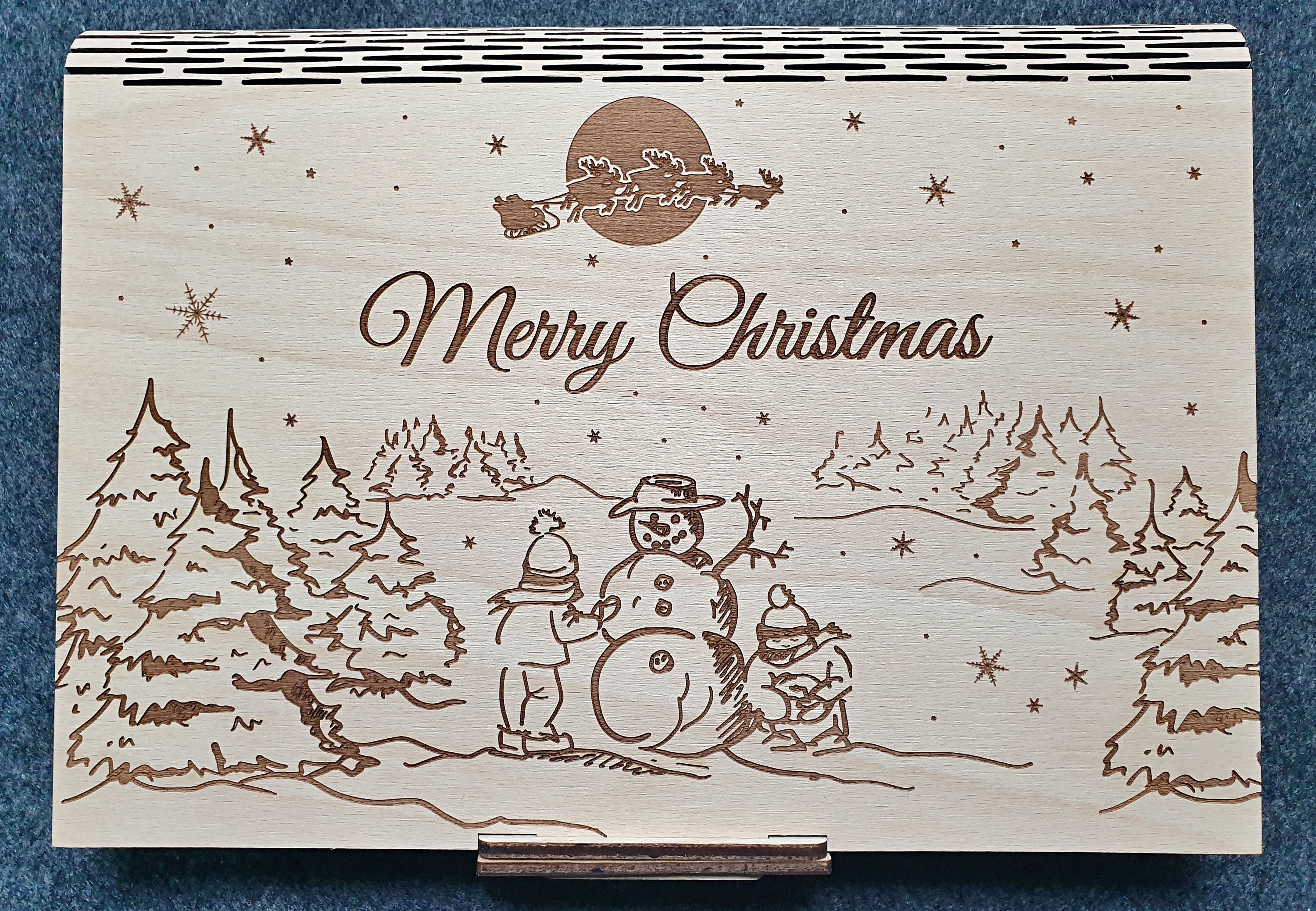 Living Hinge Christmas Box With 3d Snowflakes for Laser | Etsy
