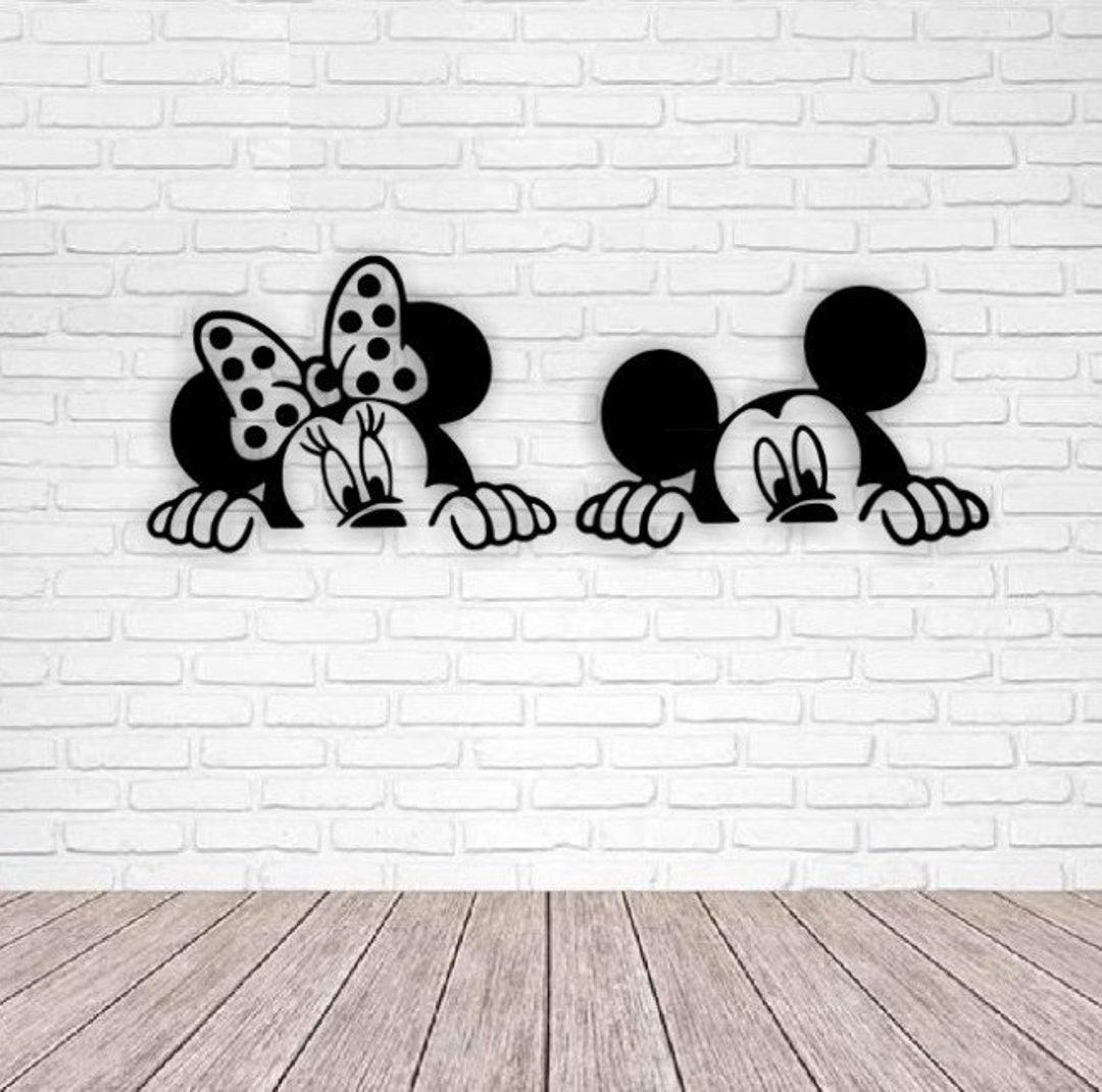 Mickey and Minnie Mouse Wall Decoration, for Kids Room, File for Laser ...