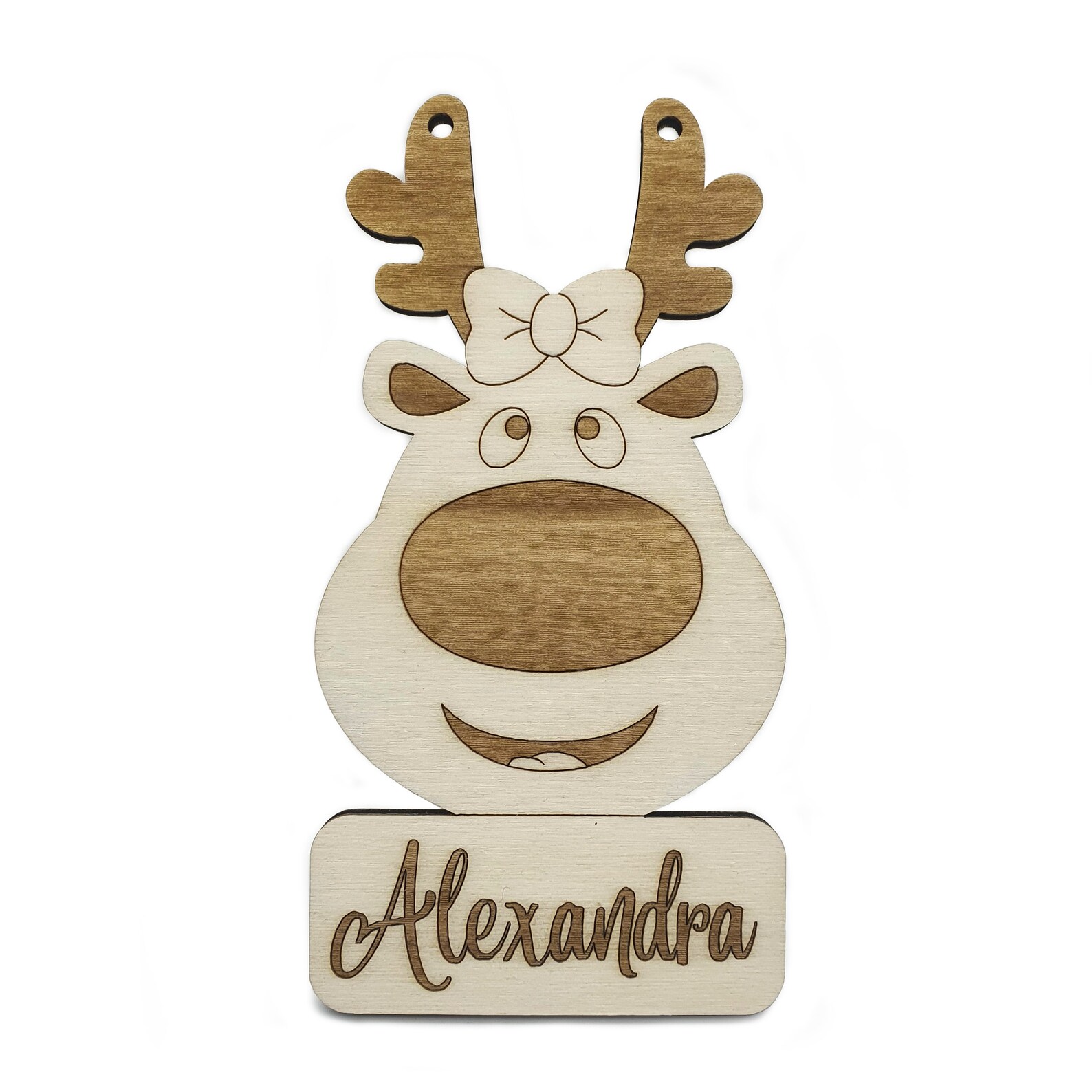 Personalized Reindeer Hanging Christmas Decoration File for | Etsy
