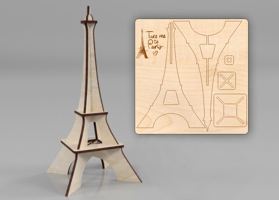 Tarjeta de extracción de la Torre Eiffel, fácil corte y montaje ...