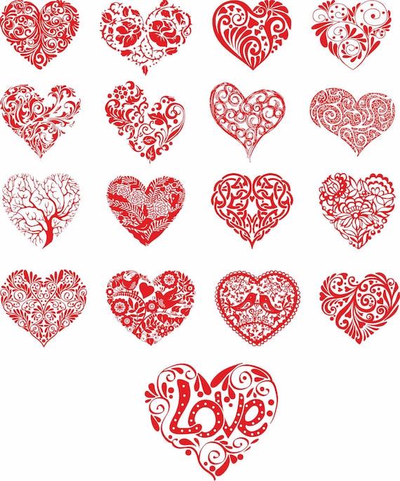 Heart Shape Vector File for Laser Cutting Hearts Shapes File - Etsy