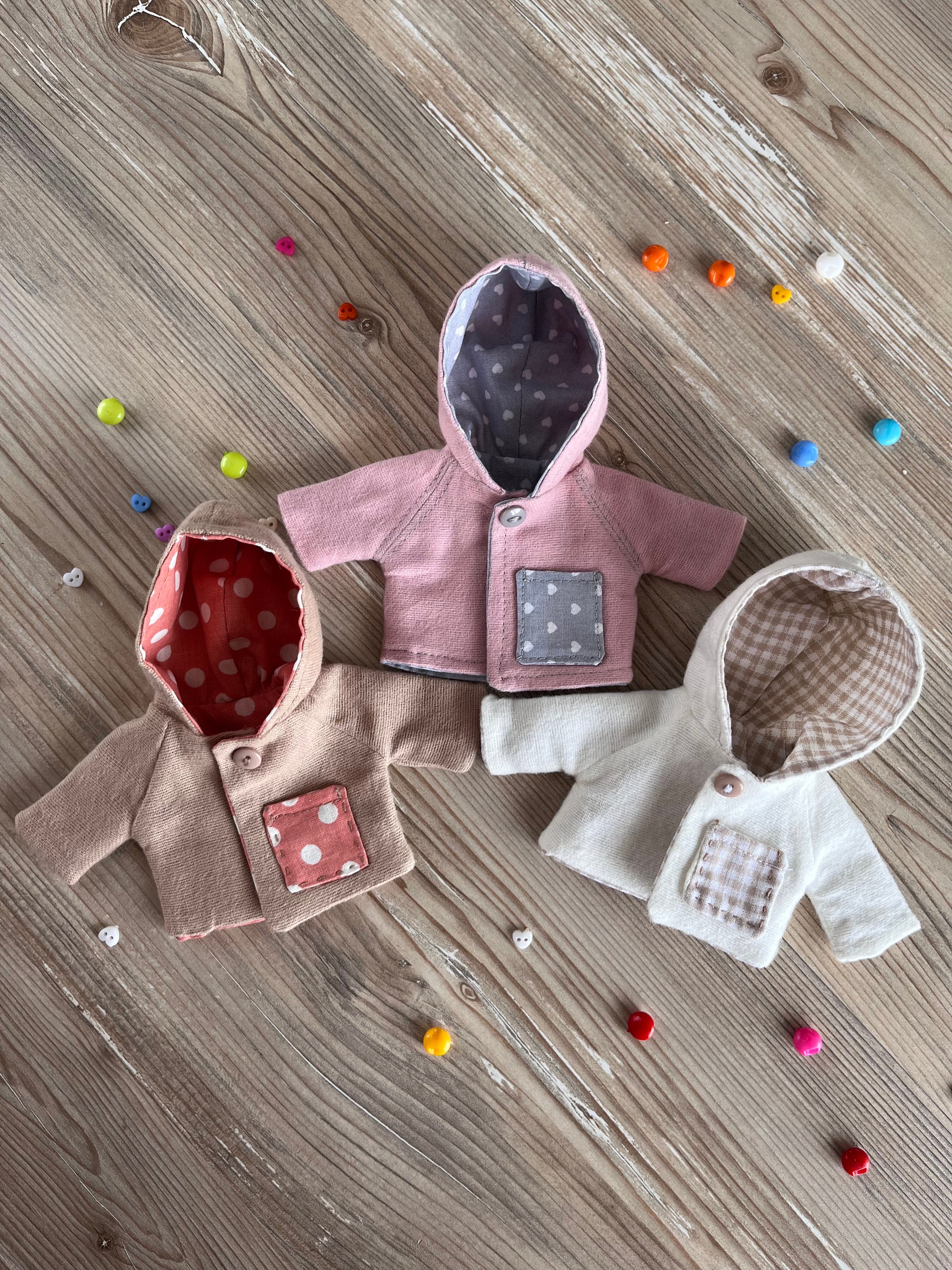Doll Hooded Jacket Sewing Pattern | 6.5-7" Flannel Clothing (PDF ...