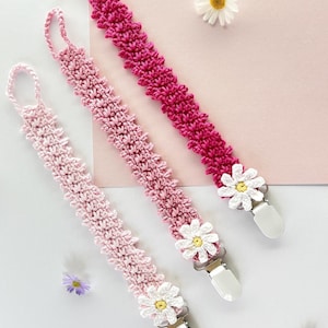 Daisy Dummy Chain Crochet Pattern, Pacifier Clip [PATTERN ONLY] - Etsy