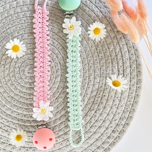 Daisy Dummy Chain Crochet Pattern, Pacifier Clip PATTERN ONLY - Etsy