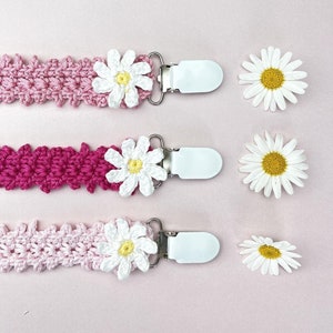 Daisy Dummy Chain Crochet Pattern, Pacifier Clip [PATTERN ONLY] - Etsy