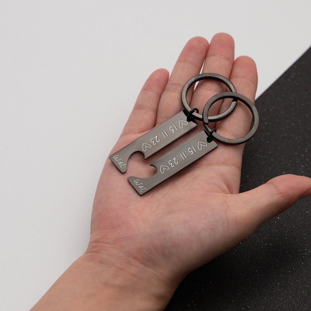 Personalized Couple Keychain,custom 2pcs Matching Couple Keyring ...