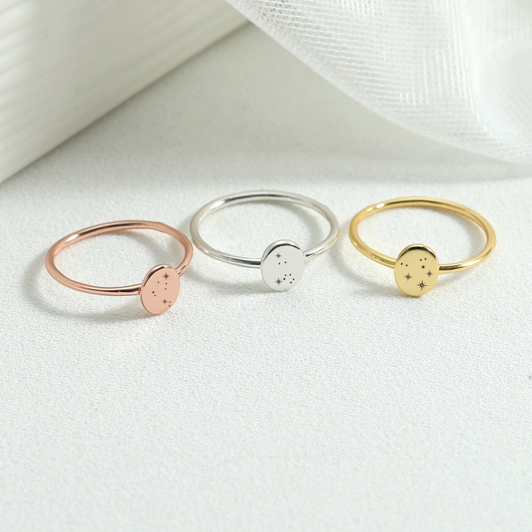 Custom Star Sign Ring, Constellation Ring, Zodiac Signet Ring, Zodiac ...