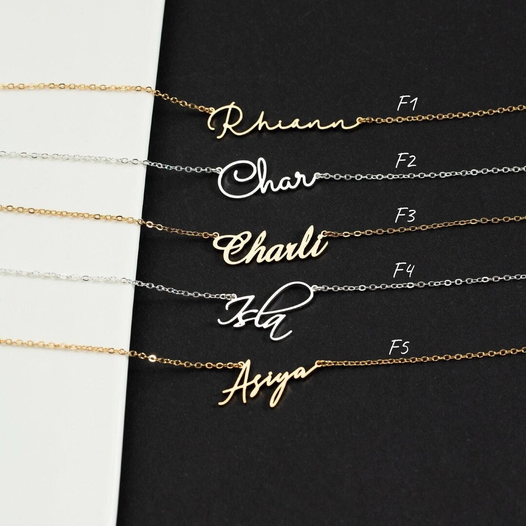 Personalized 925 Silver Name Necklace, Tiny Name Necklace Gift, Gold ...