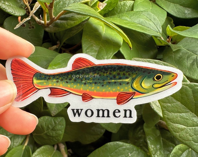 Women Trout | Silly Fishing Meme Waterproof Decal Stationery - Etsy