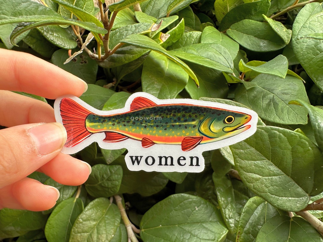 Women Trout | Silly Fishing Meme Waterproof Decal Stationery - Etsy
