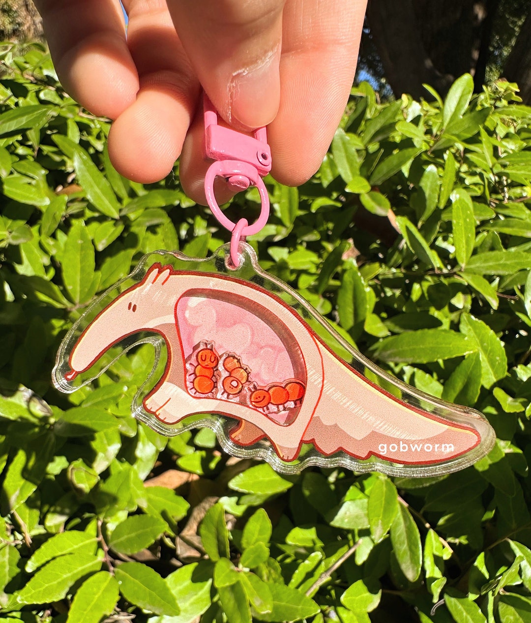 Anteater Shaker Charm | Silly Animal Biology Eating Ants 3D Double ...