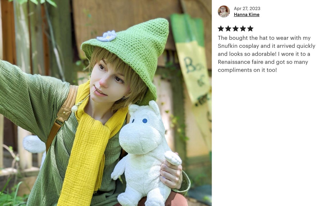 PATTERN Crochet Snufkin Flower Witch Goblin Hat - Etsy UK